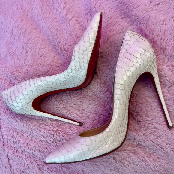 Christian Louboutin | Shoes | Christian Louboutin Sokate White Pythons ...